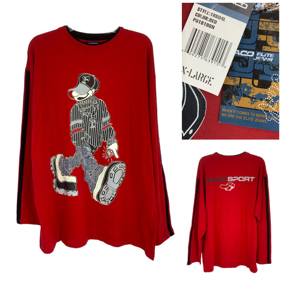 PACO | Shirts | Vintage 9s New Paco Sport Sz Xl Long Sleeve Graphic Tee ...